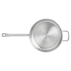AmazonCommercial 12" Stainless Steel Aluminum-Clad Fry Pan with Helper Handle