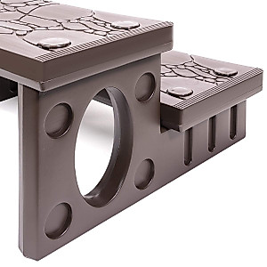 XtremepowerUS Universal Multi Purpose 2-Step Spa Hot Tub Pool Outdoor Indoor Camper RV Deck Steps Sided Step, Mocha