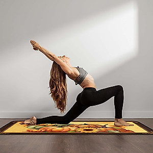 Happy Fall Pumpkin Decorative Kitchen Rugs Set of 2,Non Skid Washable, Home Seasonal Fall Holiday Party Autumn Harvest Thanksgiving Kitchen Mat 17"x47"+17"x30"