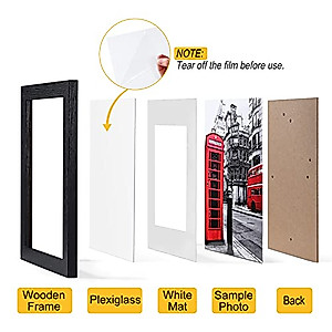 LANDNEOO 8x10 Picture Frame Black, [6 Pack] Woodgrain Wider Frames, Display Pictures 5x7 with Mat or 8x10 Without Mat, Picture Frames Collage Wall Decor or Table Top Display