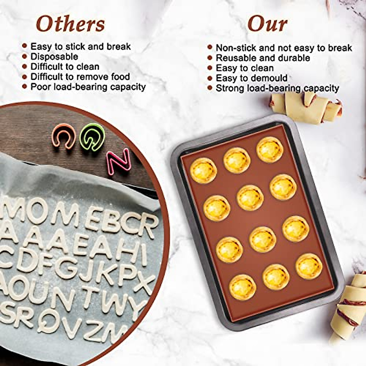 6PCS Silicone Dehydrator Sheets with Edge, Anglecai 12.2 x 10.2 Inch Silicone Dehydrator Mats Compatible with Cosori CP267-FD, Nonstick Dehydrator Trays Liner for Fruits Meat Vegetables