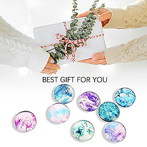 FYY Refrigerator Magnets,12 Pieces Fridge Magnets-Beautiful Glass Marble Refrigerator Magnet Fridge Sticker Fridge Decoration for Office Whiteboard,Cabinet,Dishwasher,Cabinet