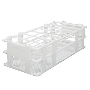 JUOPZKENN Plastic Test Tube Rack, 21 HolesPlastic Test Tube Rack Assembly Detachable Sampling Tube Holder Stand for Laboratory 30mm Test Tubes, White, Detachable