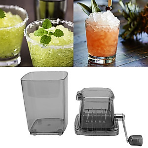 Tuzoo Hand Crank Operated Ice Crusher, Ice Shaver with Stainless Steel Blades, Manual Hand Crank Operated Ice Breaker for Fast Coarse, Shaved or Fine Chips Snow Cones or Slushies(Gray)