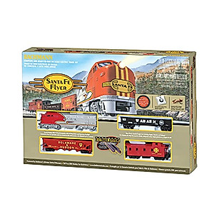 Bachmann Trains - Santa Fe Flyer Ready To Run Electric Train Set - HO Scale