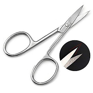 Moustache Trimmer,Eyebrow and Nose Hair Scissors For Men&Woman,Curved and Rounded Facial Hair Scissors - Moustache Scissor, Beard Trimming Scissors Beard Eyebrow Trimmer Scissors Stainless Steel Set A