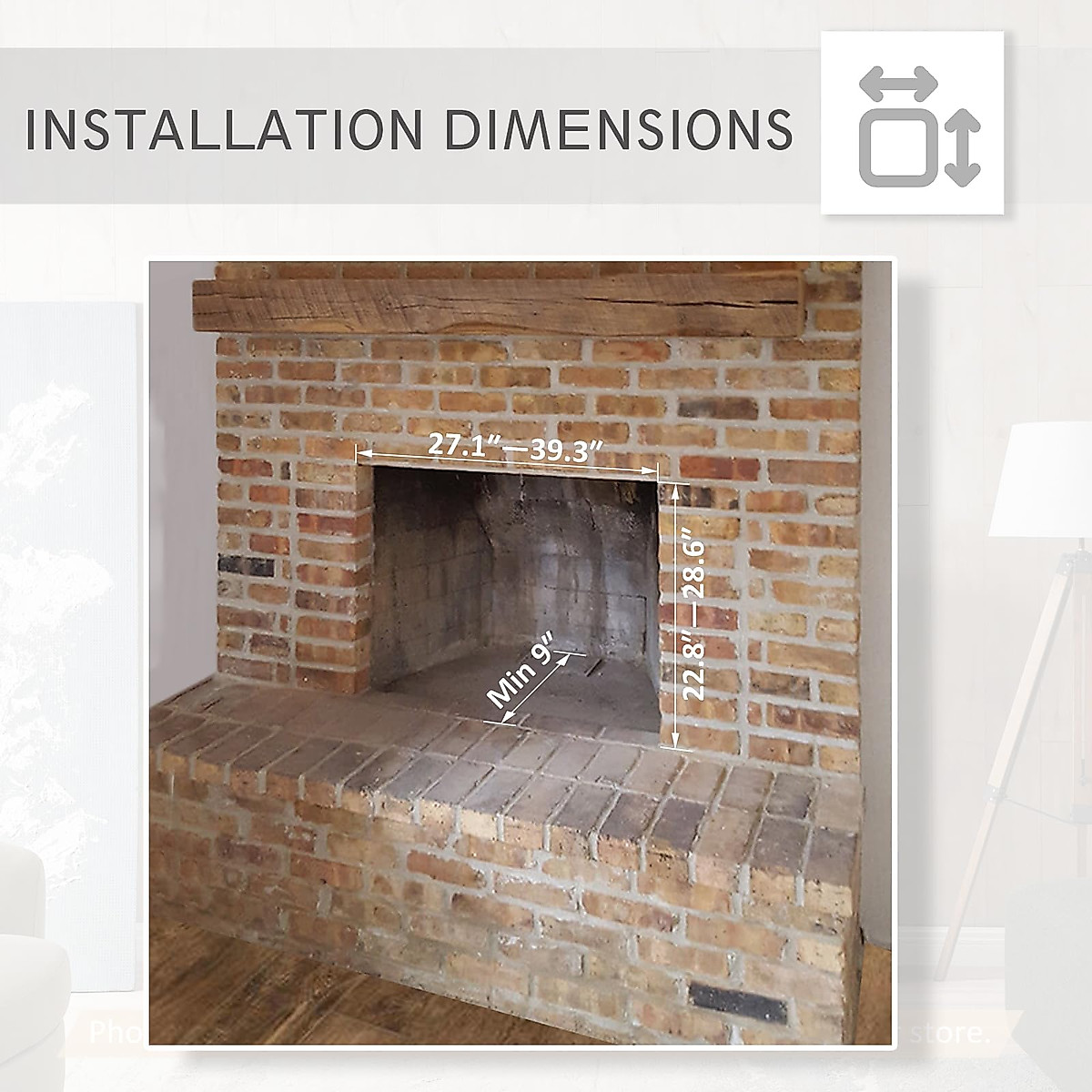 LegendFlame Carl 30 Inches with Trim Kit, Electric Fireplace Insert, Fireplace Heater 750/1500W, Fire Crackling Sound, Adjustable Flame Speed, Remote Control, Black…