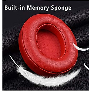 Replacement Earpad Cushions Kit Compatible with Beats Studio 2.0 Wired/Wireless Sutdio 3.0 Over-Ear Headphones Ear Pads Replacement (Red)