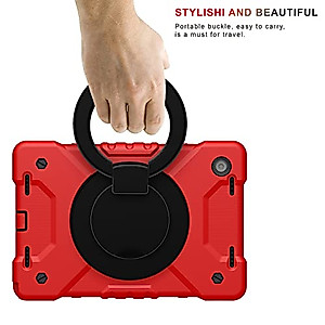 Tablet Case Cover Tablet Case Compatible with Samsung Galaxy TAB A8 10.5 X200/X205(2021),Kids Durable Shockproof Protective Cover, with Folding Handle Stand, Rotating Kickstand,Carrying Shoulder Strap