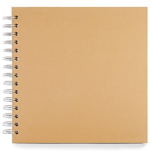 80 Pages Hardcover Kraft Scrapbook Albums, Blank DIY Journal for Scrapbooking (8x8 Inches)