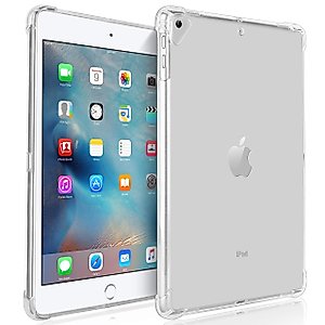 KIQ Case for iPad 9.7 5th 6th Gen, TPU Skin Protection Anti Slip Lightweight Cover for Apple iPad 9.7 2017/2018 5th & 6th Generation Air 1 2 Pro 9.7[Clear]
