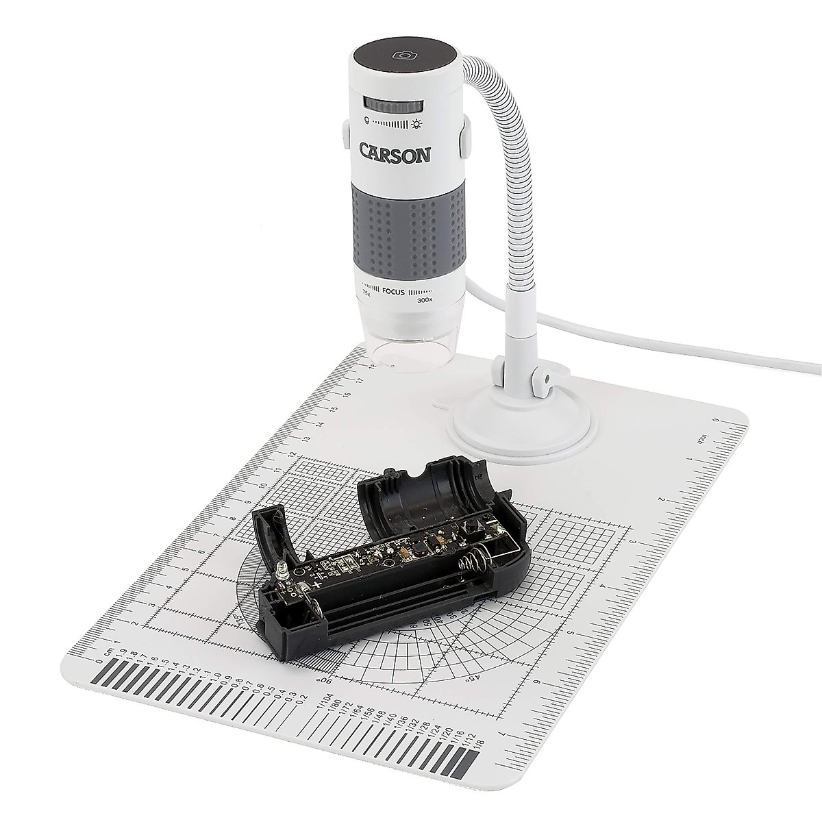 Carson eFlex 78x/324x Effective Magnification (Based on a 27" monitor) LED Lighted USB Digital Microscope with Flexible Stand and Base (MM-840) , White