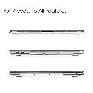 Fintie Case for MacBook Pro 13 Inch A2338(M2 M1) A2251 A2289 A2159 A1989 A1706 A1708 - Snap On Hard Shell Case Cover for MacBook Pro 13 2016-2022 Release with/Without Touch Bar, Crystal Clear