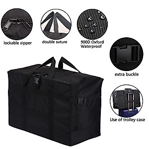 Travel Duffel Bag,75L For Spirit Airlines Foldable Travel Duffle Bag Tote,RicoRich Carry on Luggage Sport Duffle for Weekender/Vacation/Camping/Beach/Tent(Black)