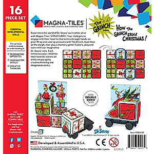 CreateOn Magna-Tiles Limited Edition How The Grinch Stole Christmas Magna-Tiles Structure Set, Magnetic Building Tiles Making Learning Fun and Hands-On, Educational Toy for Kids Ages 3 Years +