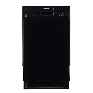 Danby 18 Inch Built in Dishwasher, 8 Place Settings, 6 Wash Cycles and 4 Temperature + Sanitize Option, Energy Star Rated with Low Water Consumption and Quiet Operation - Black (DDW1804EB)