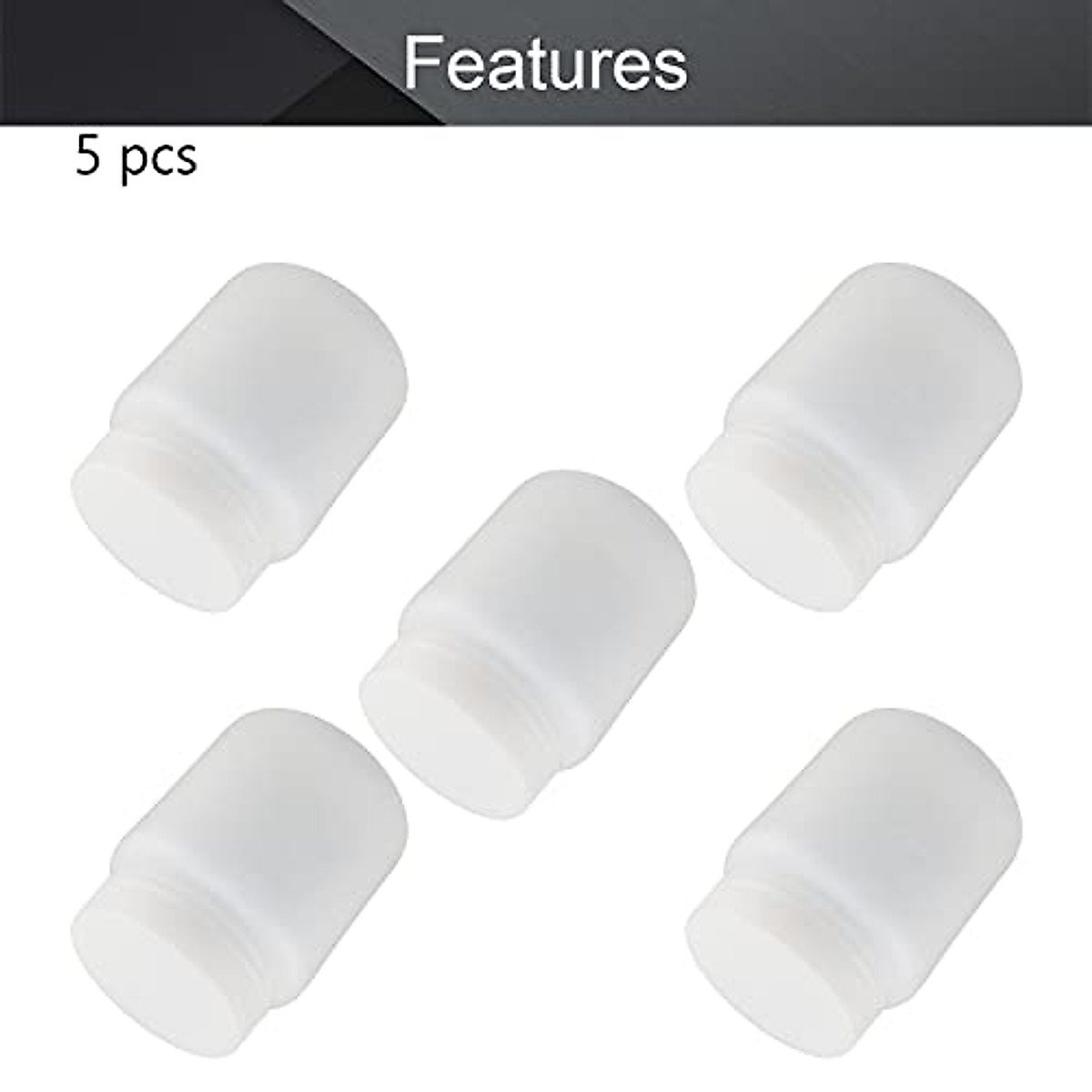 Othmro 5Pcs 300ml Plastic Bottles, Lab Cylindrical Chemical Reagent Bottle, Wide Mouth Laboratory Reagent Bottle, Sample Sealing Liquid Storage Container for Food Store White