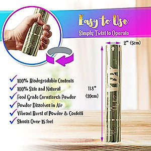 Revealations Gender Reveal Confetti Powder Cannon - Set of 4 Mixed (2 Blue 2 Pink) Gender Reveal Party Supplies - 100% Biodegradable Tissue Safe Powder Smoke