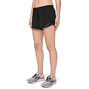Lululemon Athletica Hotty Hot Short Low-Rise 4 inch Long (Black, 0, Numeric_0)