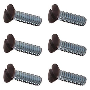 Brown Wall Plate Screws 1/2" 6-32 Thread Oval Head Slotted- 100 Pack