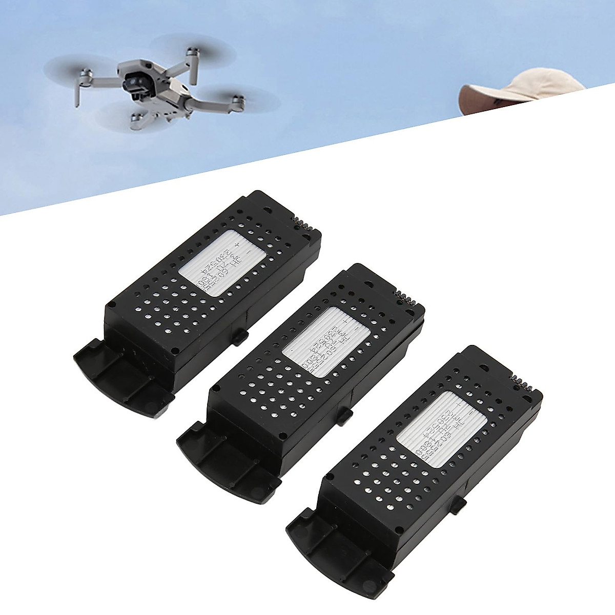 PUSOKEI 3PCS RC Drone Battery, 3.7V 1800mAh High Capacity UAV Battery, Remote Control UAV Battery with Charging Cable, Replacement Battery for SG S6 G6 Q6 RC Drone