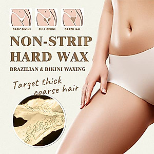 Maxpearl 1lb Hard Wax Beads Refill, Sensitive Skin Friendly Hair Removal Wax Beans, for Delicate Areas - Eyebrows, Face, Armpits, Brazilian Bikini Line, Non Strip Wax with 10 Application Sticks