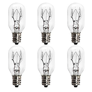 6 Pack Salt Lamp Bulbs,Plug in Wax Warmer Bulbs,Incandescent Bulbs,Replacement Light Bulbs for Himalayan Salt Lamps and Plug in Wax Diffuser,Salt Night Lights 25 Watt E12 Socket
