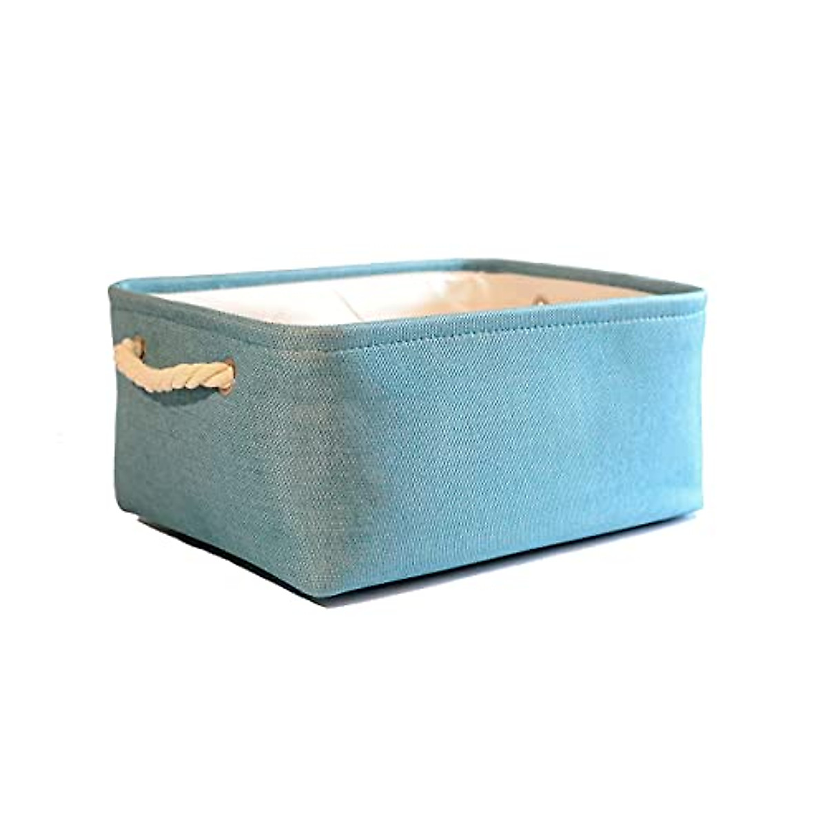 ROLLSNEA HARMOSO Fabric Storage Basket Cloth Storage Bins Baskets for Organizing Rectangular Storage Basket with Cotton Rope Handles for Shelves Closet Nursery Toy