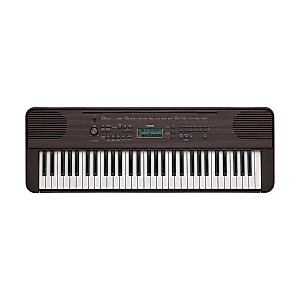 Yamaha PSRE360 61-Key Touch Sensitive Portable Keyboard with Power Supply, Dark Walnut