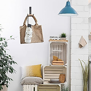 MOKIUER Adhesive Hooks Heavy Duty Towel Hooks Stick on Wall Hooks Shower Hooks for Hanging Towel,Waterproof Towel Hanger for Bathroom,Stainless Steel,4 Packs Black