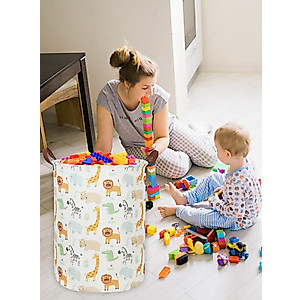 DDBASKET Kids Laundry Hamper Baby Hamper for Nursery Boy and Girl .Animal Hamper Cute Kids Toys Storage Bin Organizer Room Decor for Home(Cute animal)