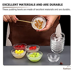 UPKOCH Round Dessert Dishes 8pcs Stacked Glass Bowls Pudding Bowls Glass Ramekins Bowls Mini Glass Bowls for Kitchen Prep Dessert Dips and Candy Dishes Nut Bowls Clear Round Side Dishes