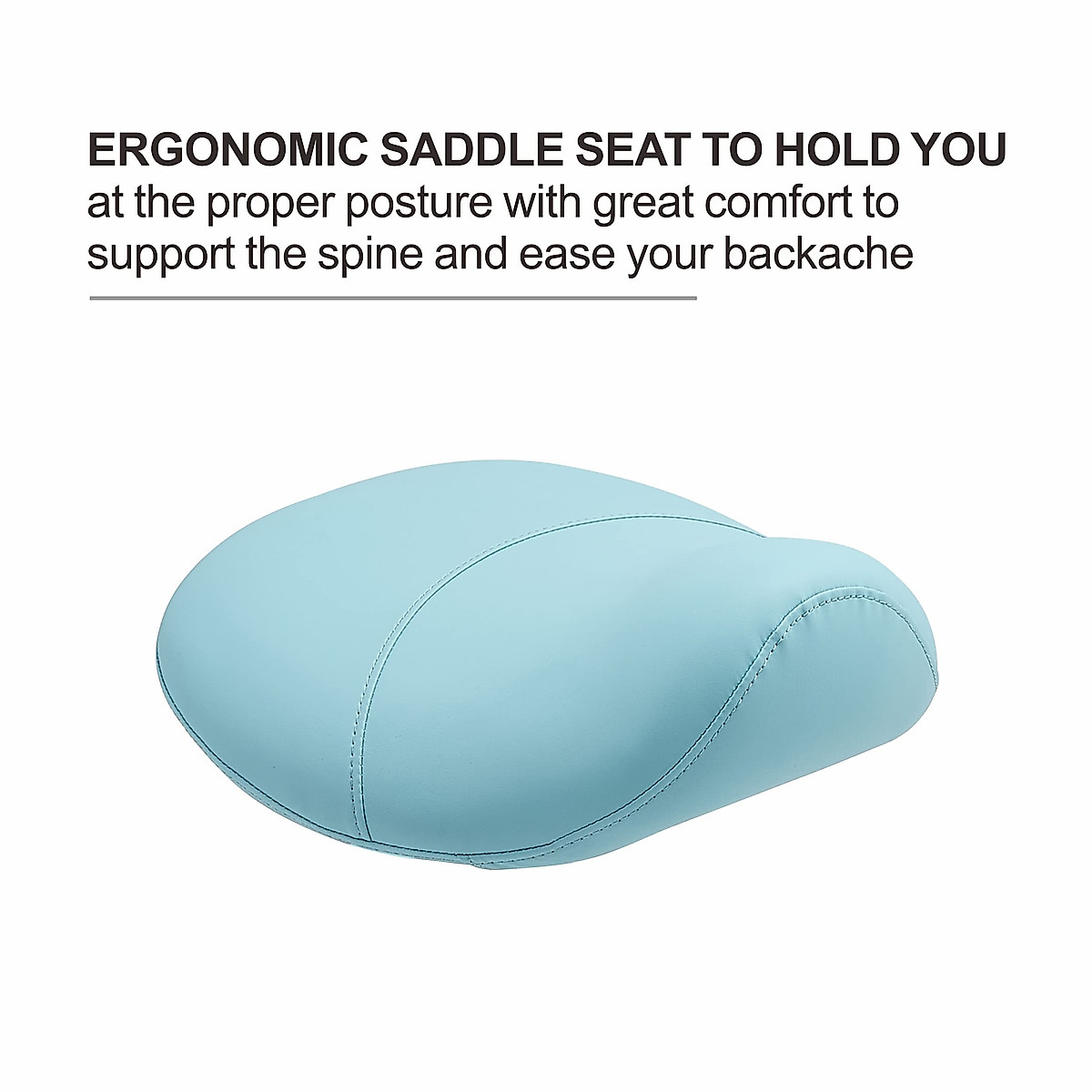 Grace&Grace Professional Saddle Stool Series Hydraulic Swivel Comfortable Ergonomic with Heavy Duty Metal Base for Clinic Dentist Spa Massage Salons Studio (Green)