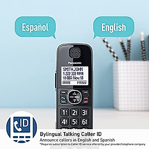 Panasonic DECT 6.0 Expandable Cordless Phone System with Answering Machine and Call Blocking - 3 Handsets - KX-TGE633M (Metallic Black)