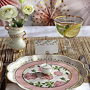 Kate Aspen, Place Card Holders, Tea Time Whimsy, Teapot and Teacup, Place Cards Included, Set of 6,Pink