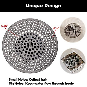 EXPAWLORER Hair Catcher Shower Drain - Stainless Steel Drain Hair Catcher Bathtub Strainer with Stand for Regular Drains