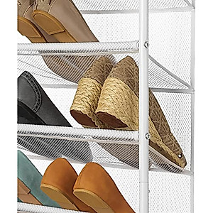 NKDS 12-Tier Over The Door Mesh Shoe Rack - 36 Pair - Metal - White