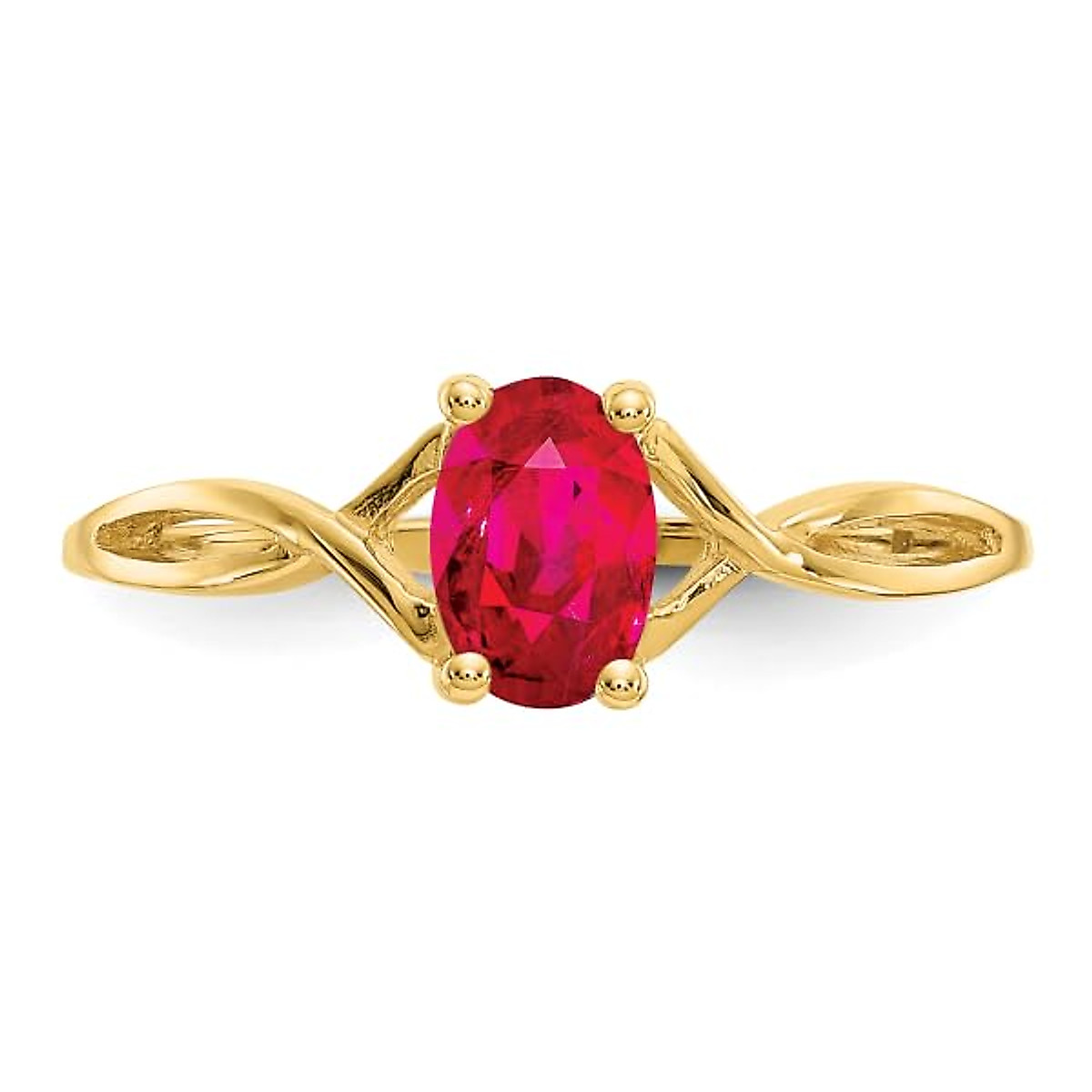 IceCarats 10K Yellow Gold Red Ruby Ring Gemstone Band July Birthstone Jewelry Size 7.00