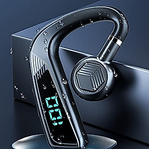 HANILI Ear Hook Bluetooth Wireless Headphone,Non Ear Plug Headset with Microphone,Single Ear Noise Cancelling Earphones Painless Wearing -Green