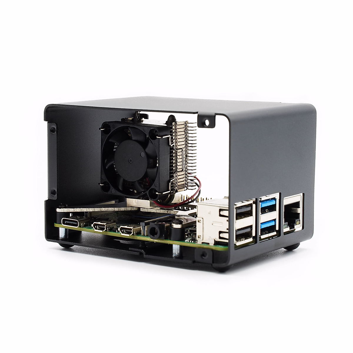 KKSB High-Performance Cooler for Raspberry Pi 4 | 30mm PWM Fan Included | Aluminium Fins