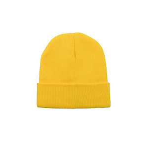 Century Star Beanie For Men Women Black Beanie Hat Soft Winter Beanies Cuff Beanie Skull Caps Knit Hats 1Pc Yellow One Size