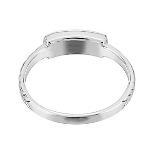 AeraVida Exotic Nature Rectangular Bar Abalone Shell .925 Sterling Silver Leaf Band Ring, shell Metal, not known