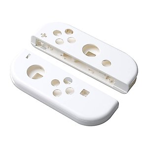 Faceplate Housing Shell Case Cover + Middle Battery Frame Plate Bracket Replacement for Nintend Switch Joycon Controller (White)