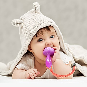 Duludulu 7 Pcs Braided Pacifier Clips for Boys and Girls, Pacifier Holder Baby Binky Clips Handmade Cotton Modern Unisex Pacifier Smoother Clip Fits All Pacifiers for Shower Birthday Gifts