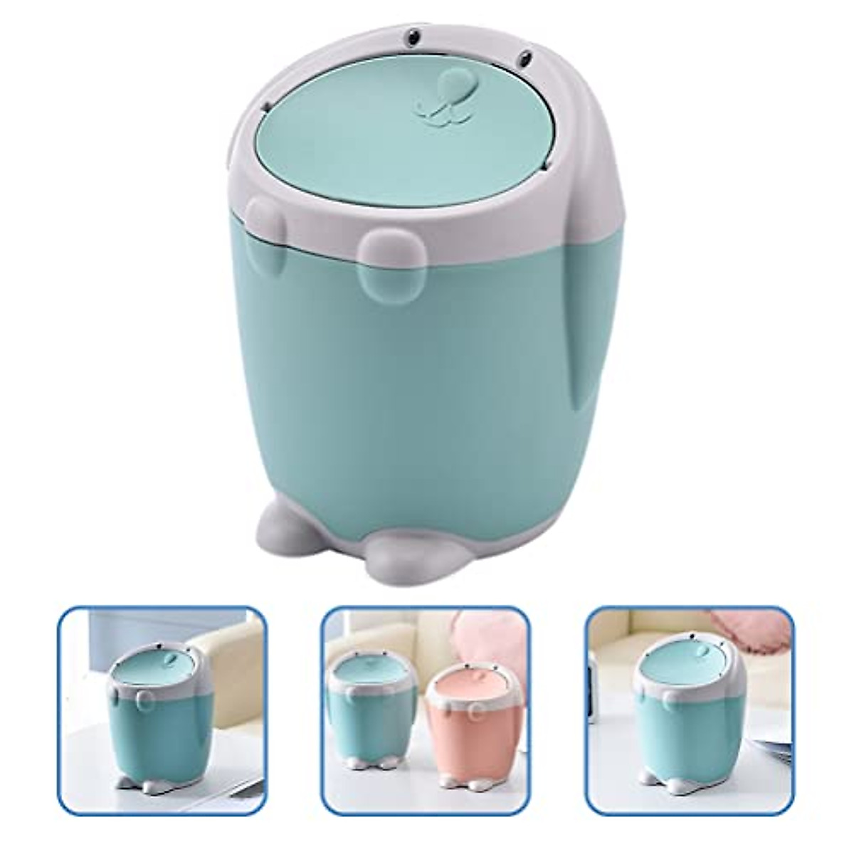 BESPORTBLE Desk Trash can Cute Mini Desktop Trash Can Bunny Kitchen Small Garbage Can Rabbit Animal Countertop Trash Can Garbage Container Bin Desktop Organizer for Coffee Table Office