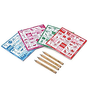 eeBoo: Travel Bingo Game, Make Every Drive a Happy One! Car Game, Includes 4 Bingo Pads & 4 Pencils, Develops Observational Skills, Patience, and Simple Logic, for 1 to 4 Players