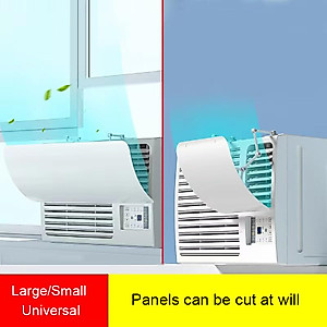 Ac Vent Deflector, Air Conditioner Deflector for Window Units, Vent Air Deflectors, Made of PVC Easy to Install, Freely Cut, White