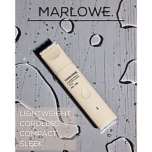 Marlowe. No. 145 Body Hair Trimmer for Men, Desert Sand, Lightweight Waterproof Personal Groomer, Ceramic Blades, Adjustable Comb Lengths & Rechargeable Battery for Head to Toe Male Grooming