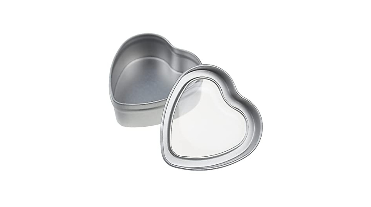 Thintinick 25-Pack Heart Shaped Metal Tins for DIY