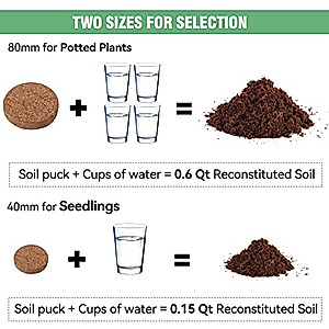 30pcs 40mm Expanding Coir Fiber Potting Soil- Nursery Compressed Organic Plant Soil Easy-to-Store Coco Coir Pellet Fiber Soil Indoor Seed Starters Kit for Window Herb Flower Microgreens Succulent